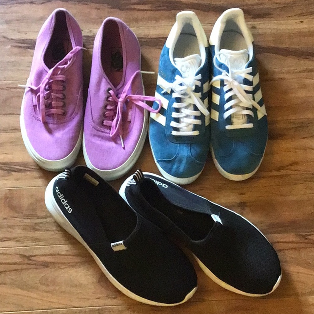 Adidas Vans Women’s Gazelle Tennis Shoes Lot 9 10 - Gem